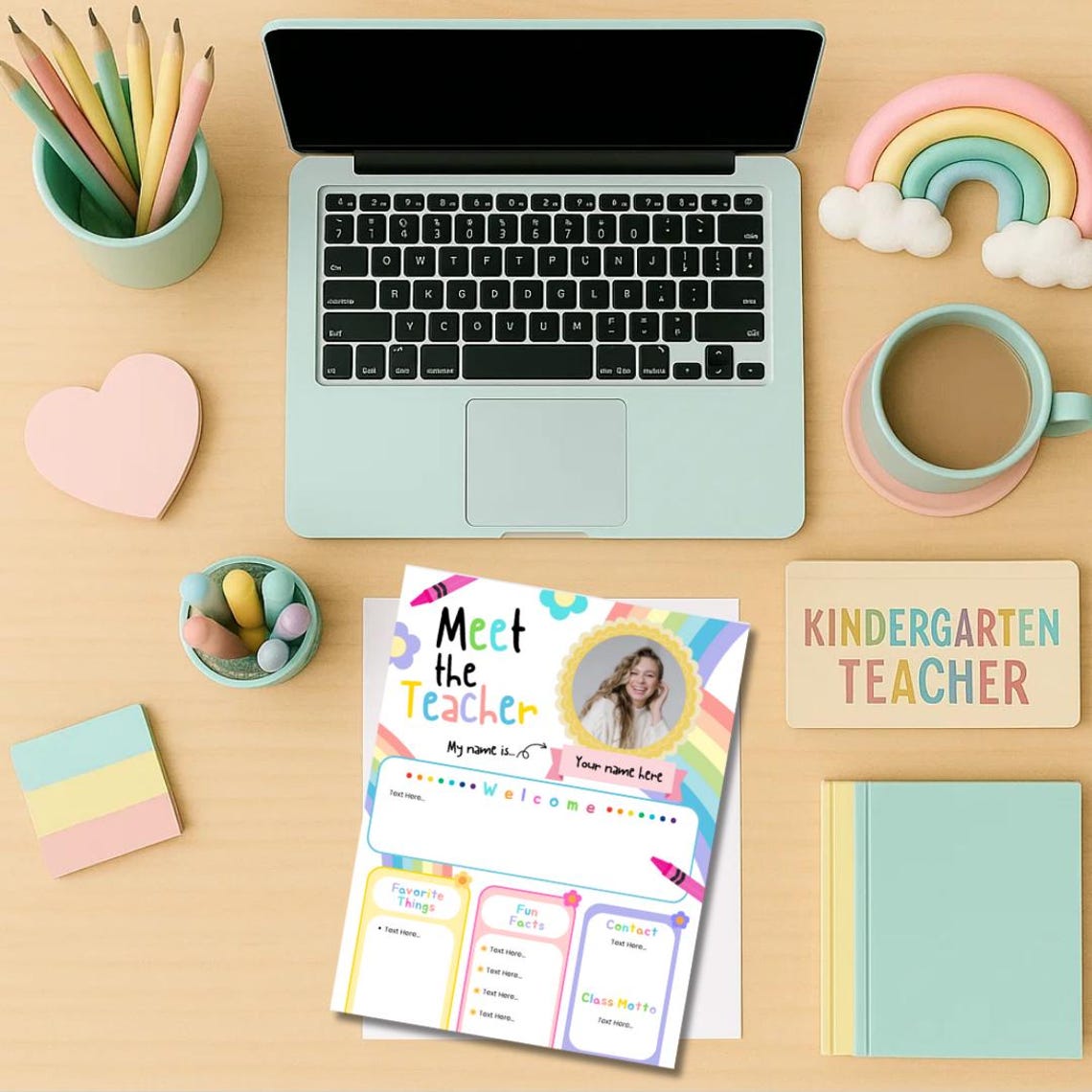 Editable Meet the Teacher Template: Rainbow Design, Back to School (PDF ...