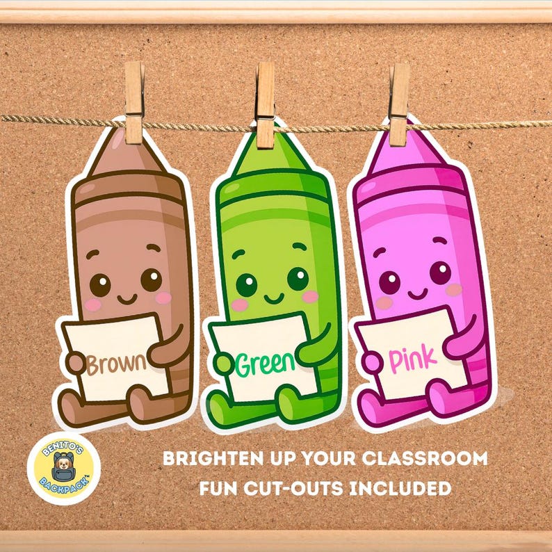 Classroom Crayon Color Posters: Rainbow Wall Art Decor (PDF Download ...
