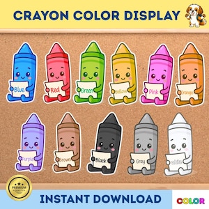 Classroom Crayon Color Posters: Rainbow Wall Art Decor (PDF Download ...