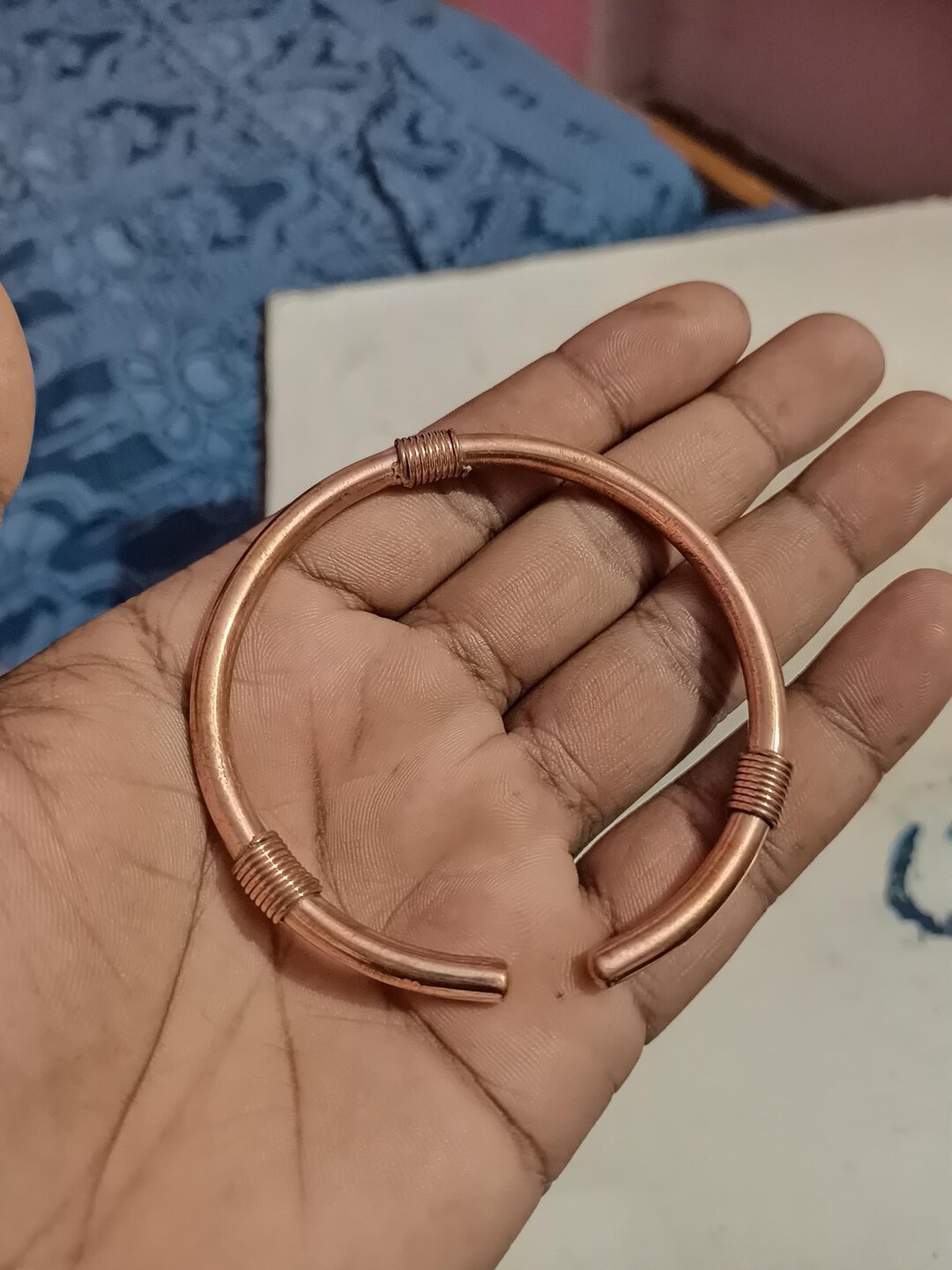 Handmade Copper Cuff Bracelet: Adjustable Rustic Bangle, Minimalist ...