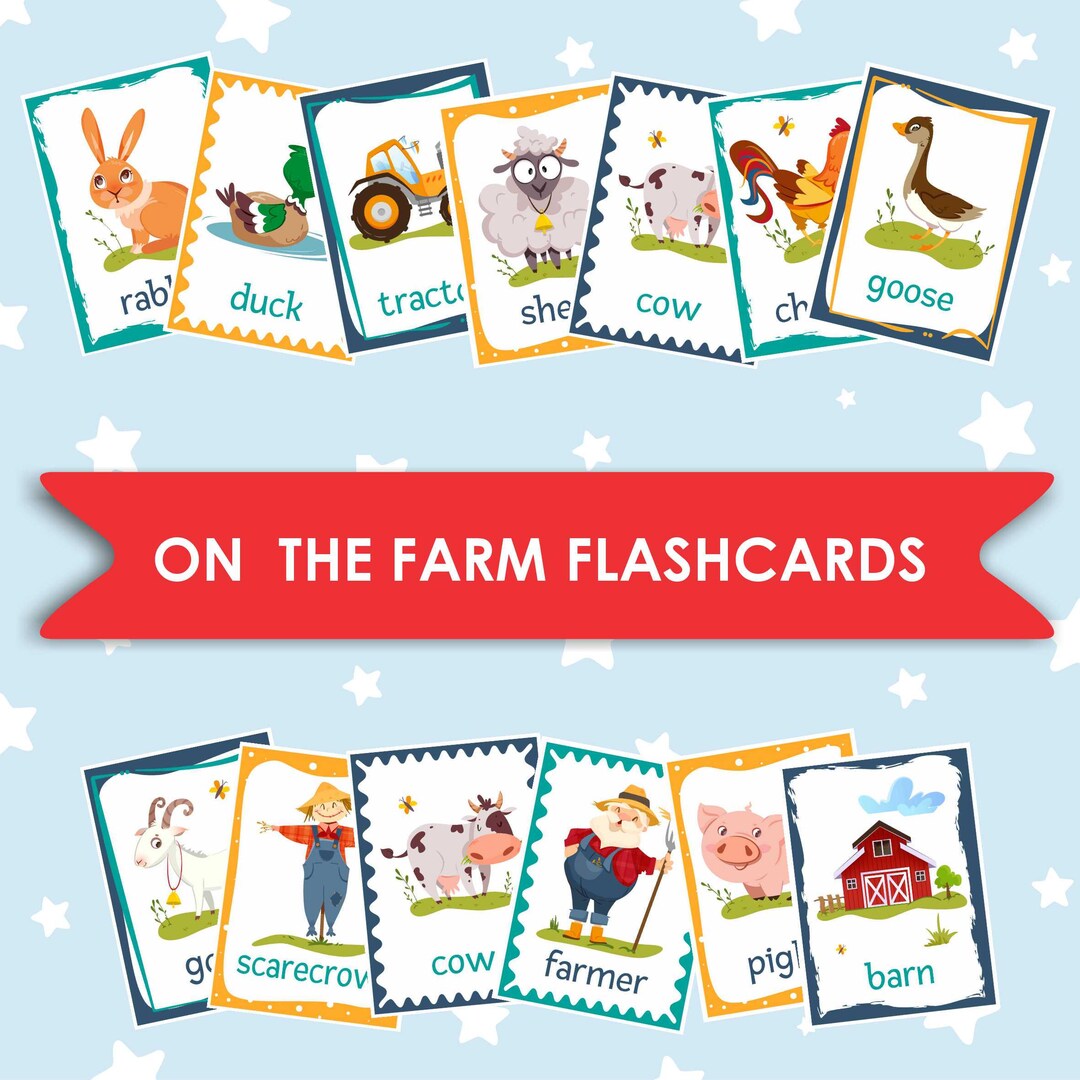 Farm Animals Flashcards: Printable Learning Cards for Preschool (PDF ...