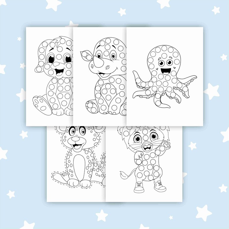 Printable Animal Dot-to-dot & Coloring Pages for Kids | Connect the ...