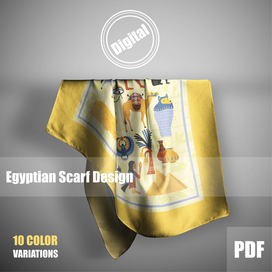 Egyptian Scarf Design, Cultural Art Pattern (PDF Download 10 Colors) - Etsy