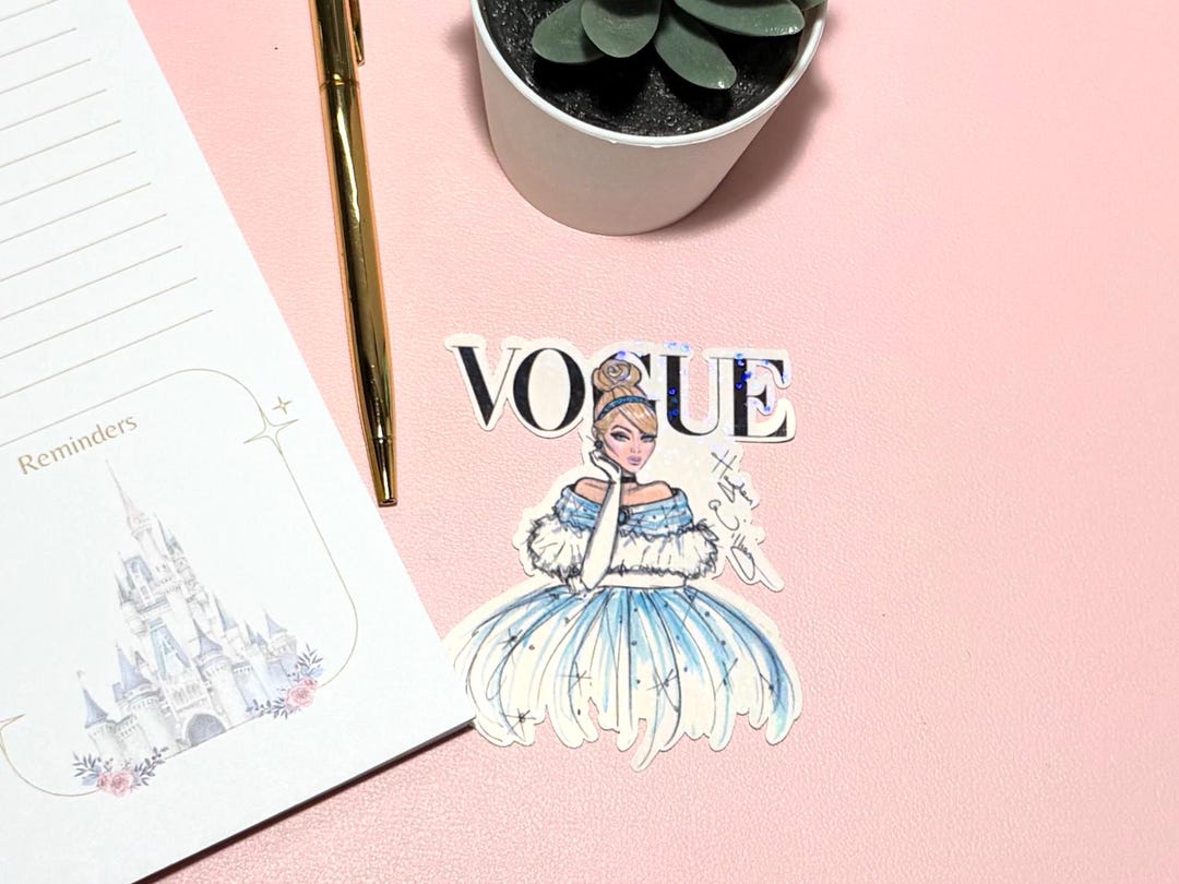 Cinderella Vogue Princess Vinyl Sticker | Journal Art Decal - Etsy