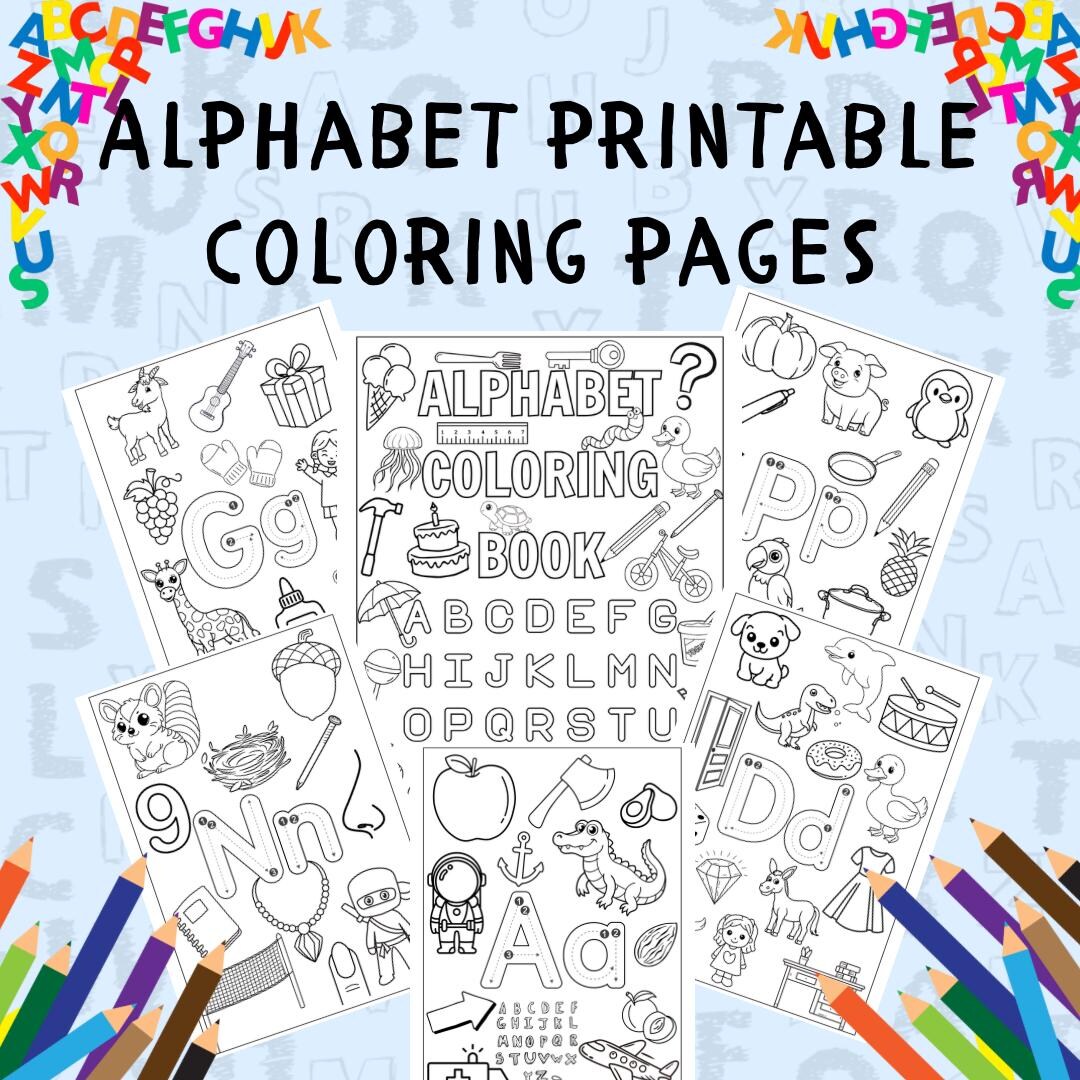 Alphabet Printable Coloring Book – Learn & Color - Etsy