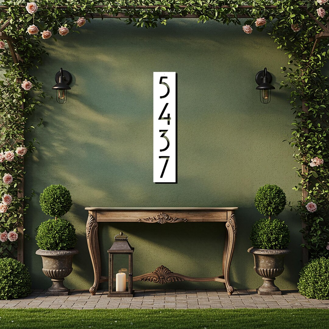 Metal House Number Sign, Metal Wall Art, Modern Decor, Address Wall Art ...