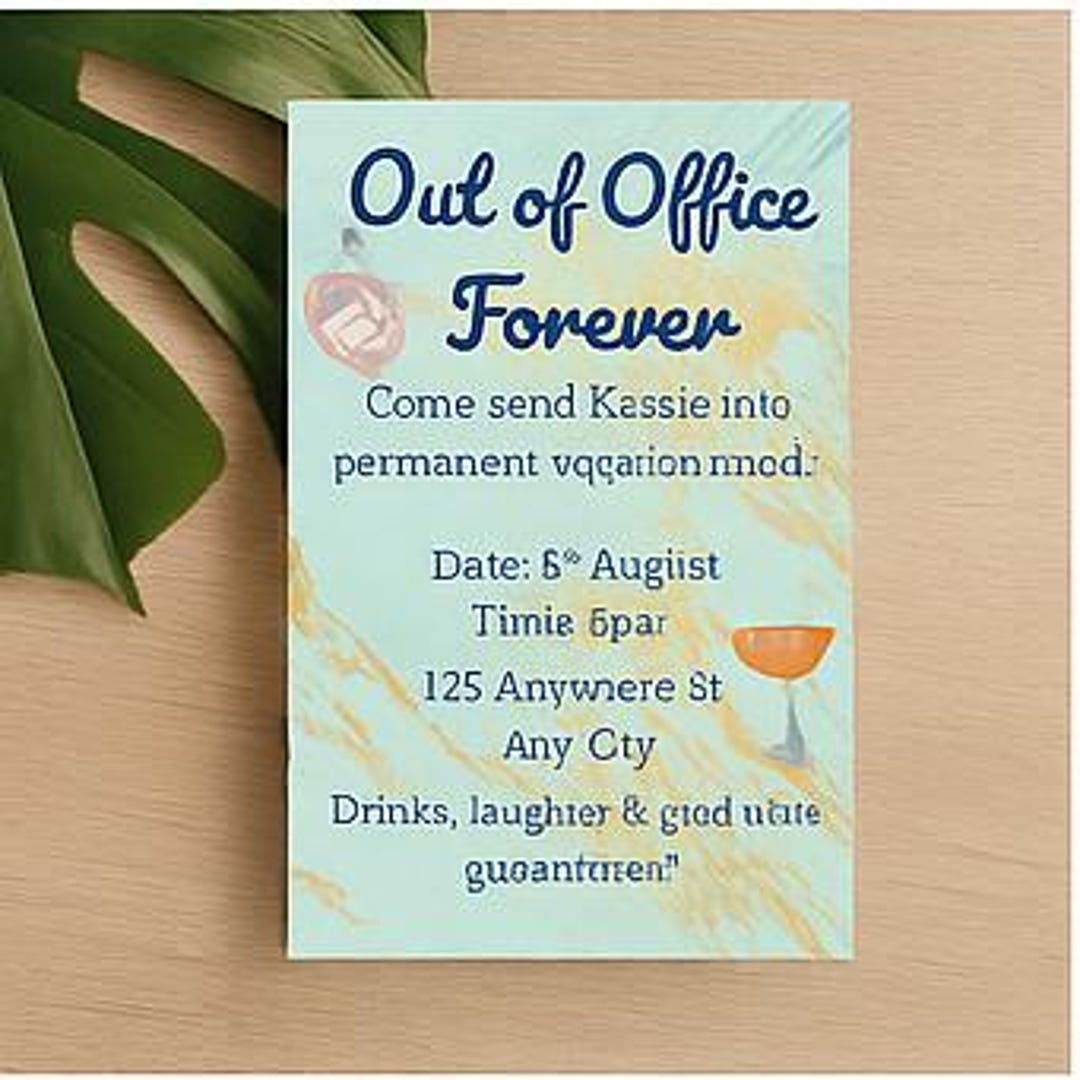 Tropical Retirement Party Invitation: Out of Office Canva Template ...