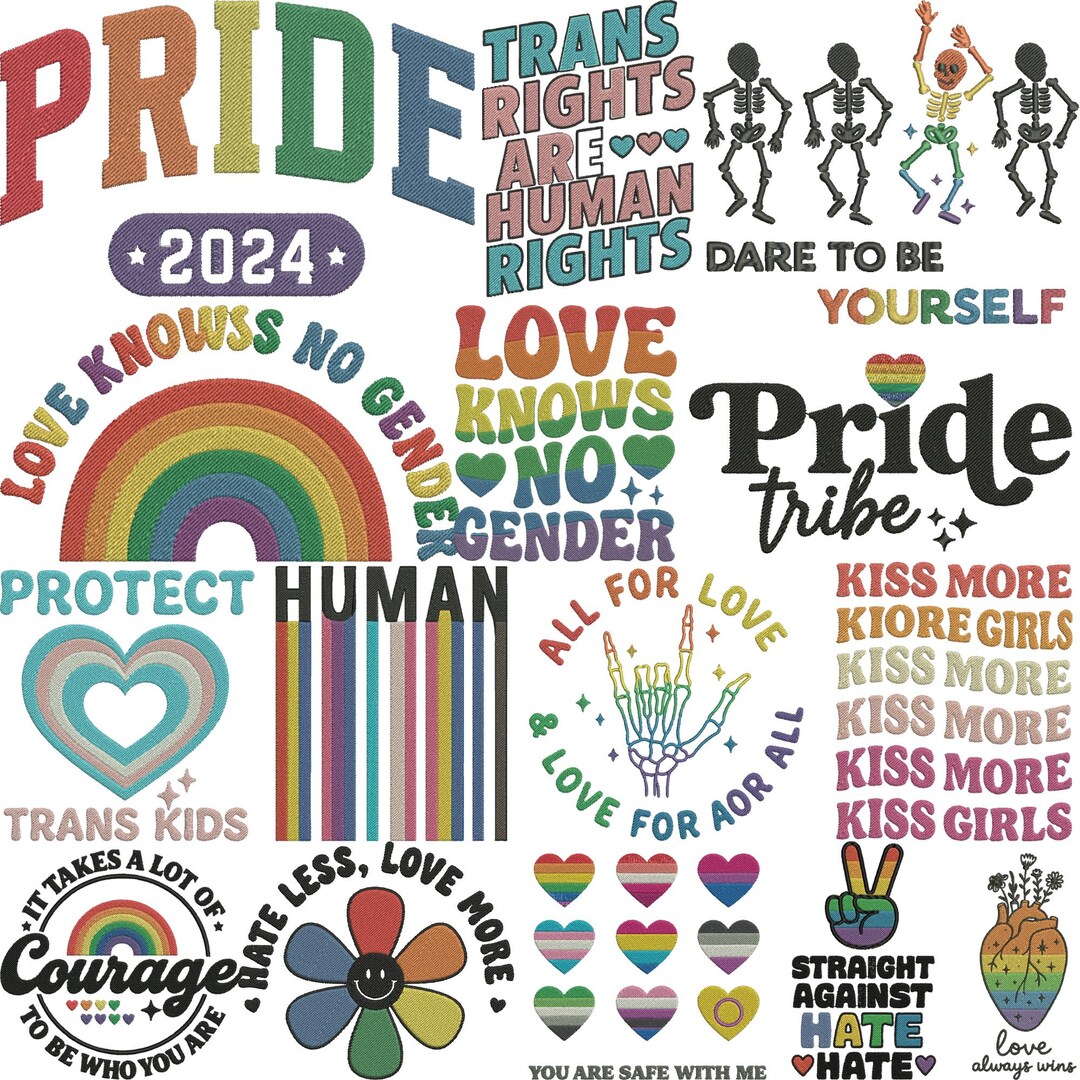 Pride Embroidery Design, Rainbow Pride Embroidery, Pride Shirt, LGBTQ+ ...