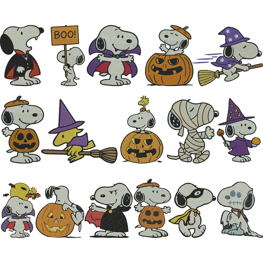 Snoopy Embroidery Design, Halloween Snoopy Embroidery, Dog Embroidery ...