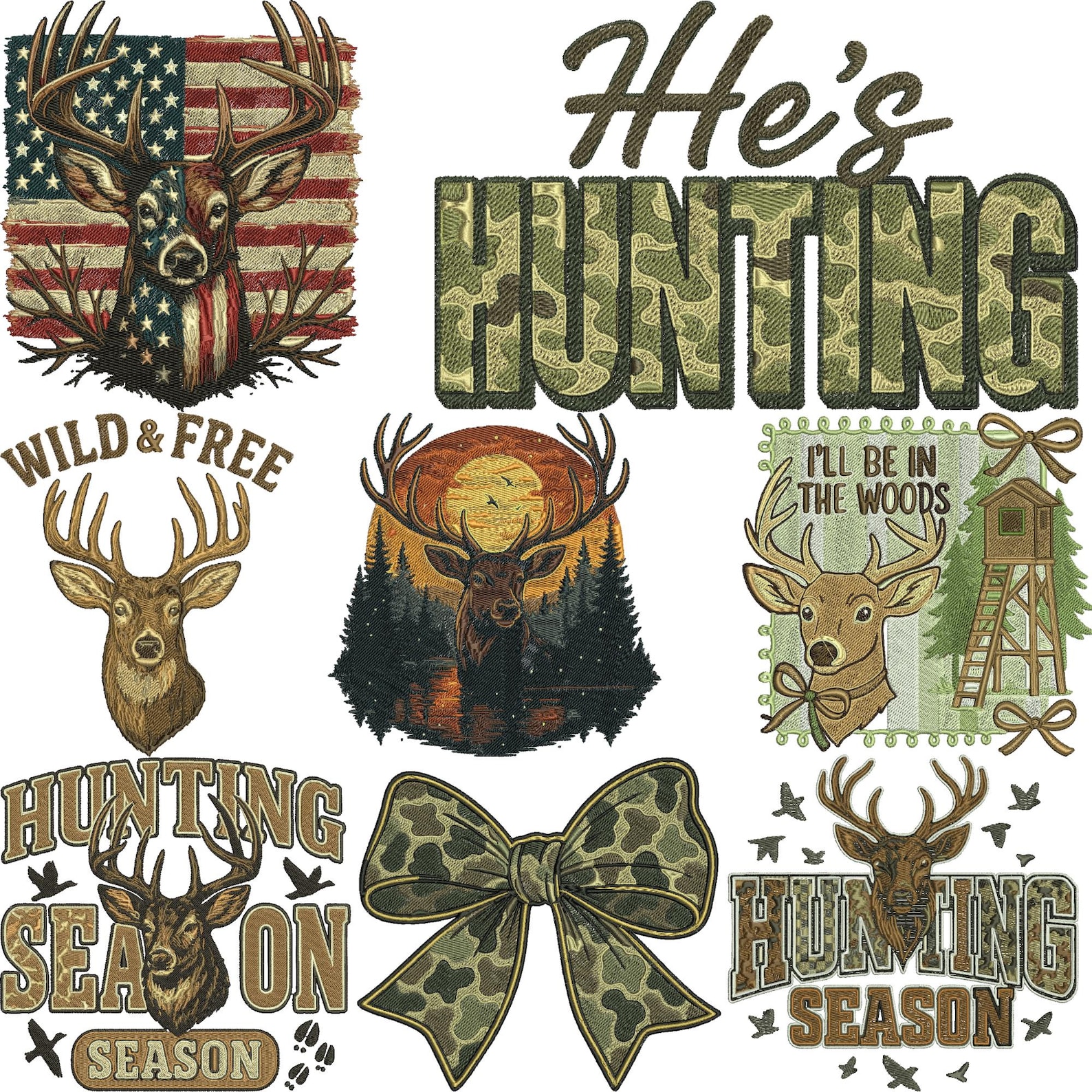 Hunting Embroidery Design, Duck Hunting Embroidery, Deer Hunting ...