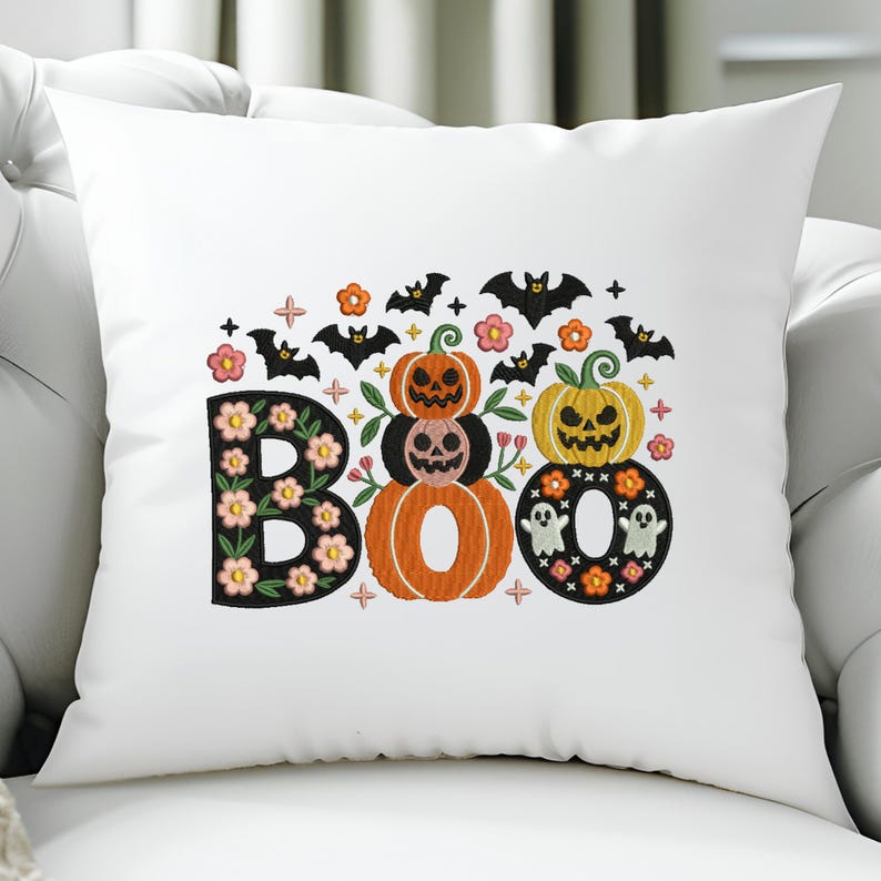 Boo Embroidery Design, Spooky Halloween, Boo Ghost,nightmare, Friendly ...