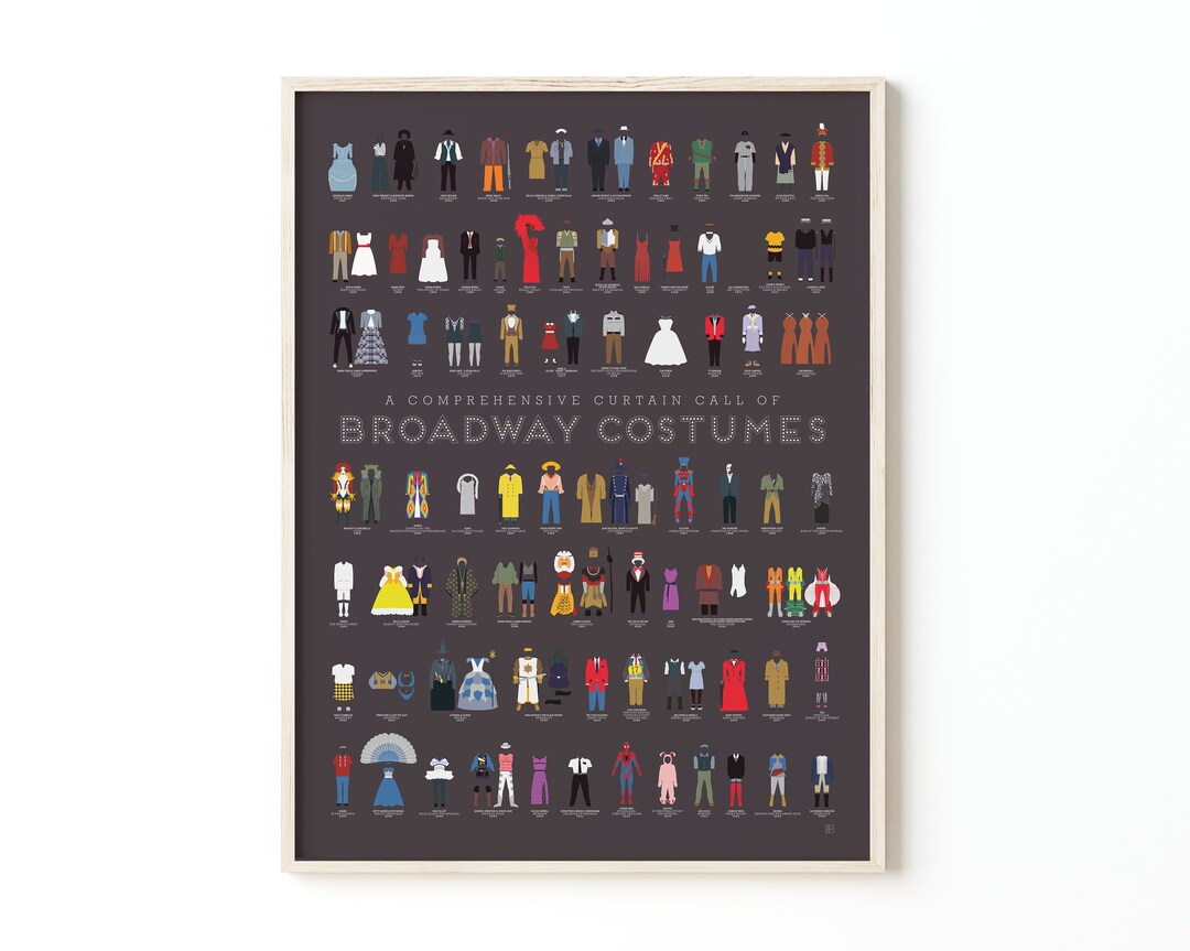 Broadway Costumes Print Poster for Home Gift for Musical & Theater ...