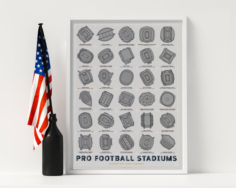 Football Stadium Scratch-off Print | Poster for Home | Gift for Sports ...