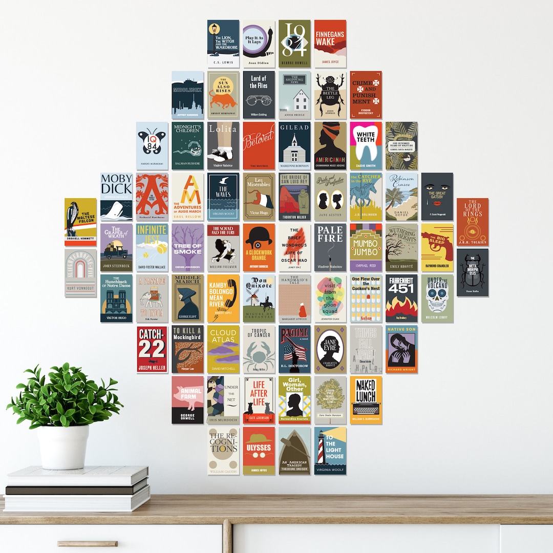 Famous Novels Collage Kit | Mini-prints for Home | Gift for Book Lovers ...
