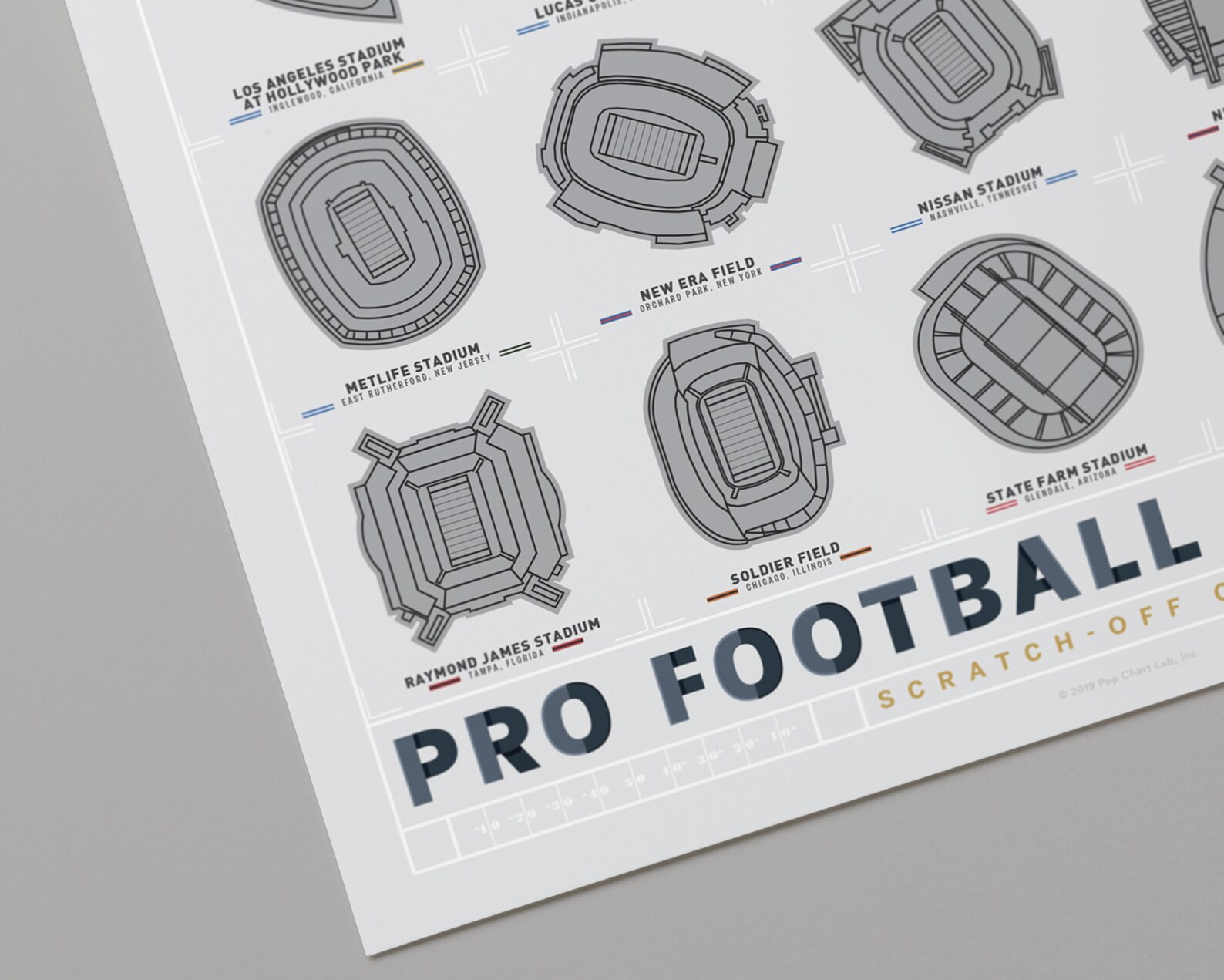 Football Stadium Scratch-off Print | Poster for Home | Gift for Sports ...