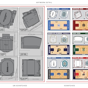 Basketball Arenas Scratch-off Poster | Art for Home | Gift for Sports ...