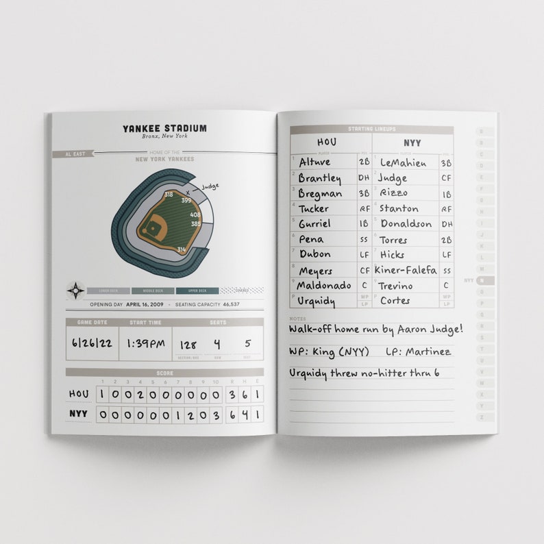 Baseball Stadium Logbook | Journal for Sports Fans | Keep Track of Your ...