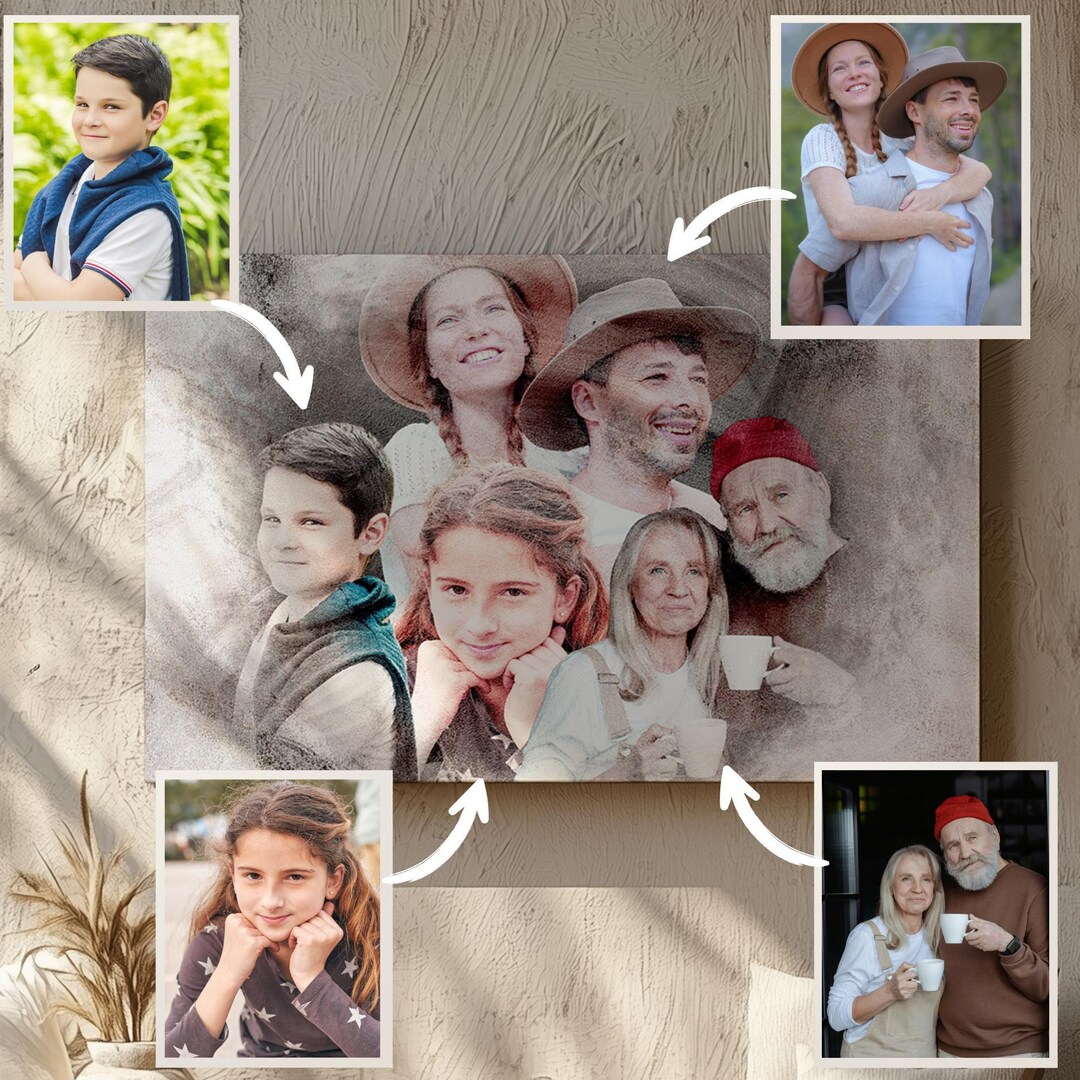 Custom Memorial Portrait: Add Loved One to Family Photo, Remembrance ...
