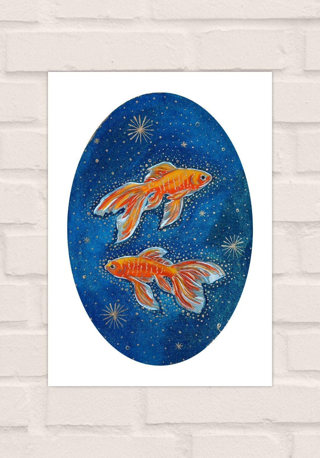 Good Luck Goldfish Fine Art Print - Etsy