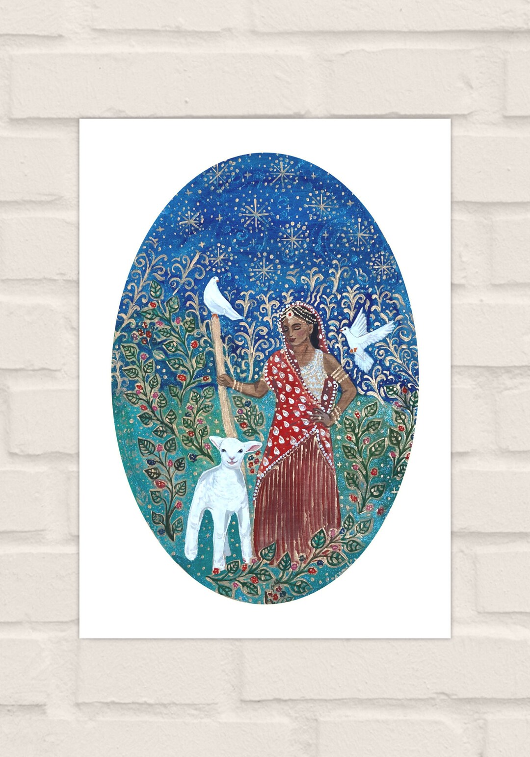 Shepherd and Lamb Fine Art Print - Etsy