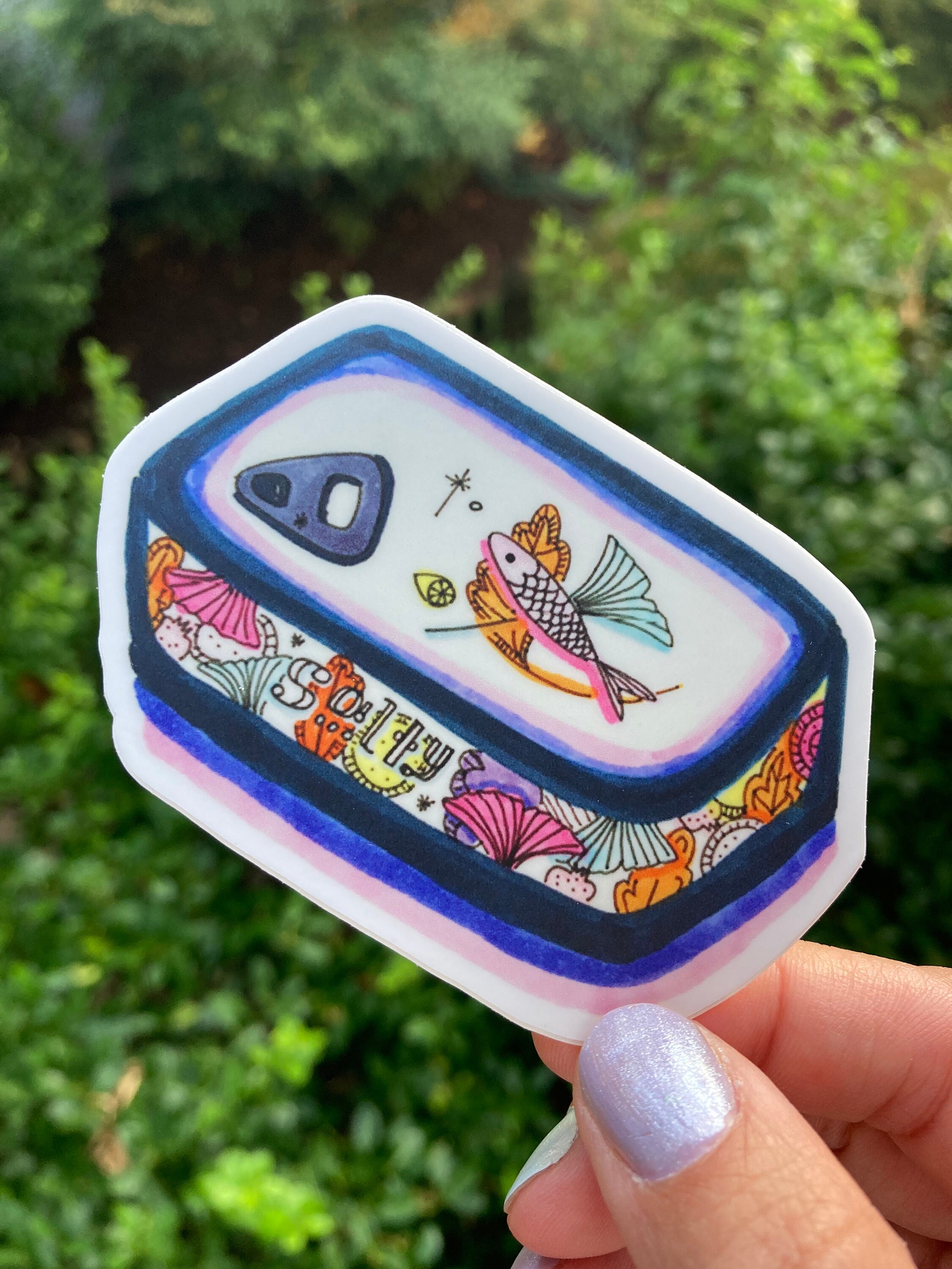 Salty Sardine Tin Vinyl Sticker - Etsy