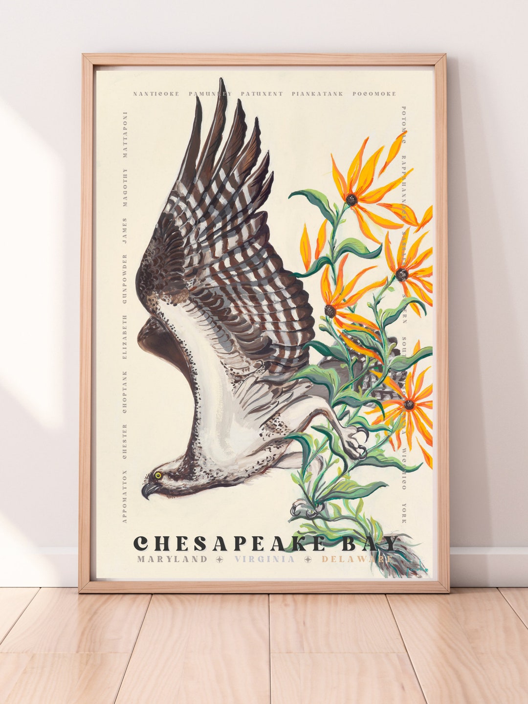 Chesapeake Bay Osprey Poster, Custom Osprey Print, Fine Art Giclee ...