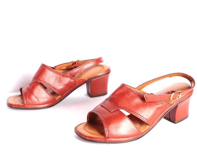 Size 7 Leather PLATFORM Sandals Women's Summer Strappy - Etsy