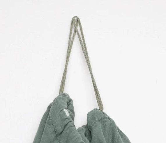 1960s 70s MILITARY camp sling strap LAUNDRY olive gre… - Gem