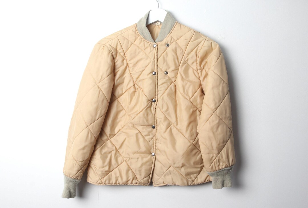 1950s 60s BOXY Rare Brown & Tan QUILTED Vintage Mid-century Fall Jacket ...