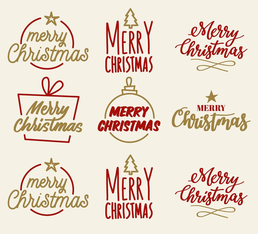 Christmas Typography Badge Bundle – Holiday Labels for Shirts, Mugs ...