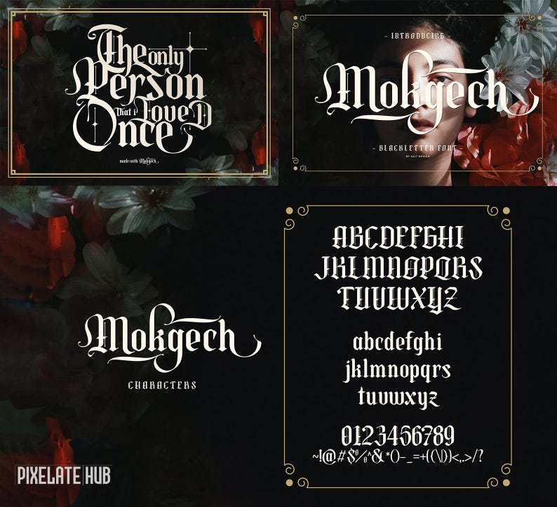 50 Tattoo Fonts Bundle | Vintage, Script & Old School OTF/TTF (digital ...