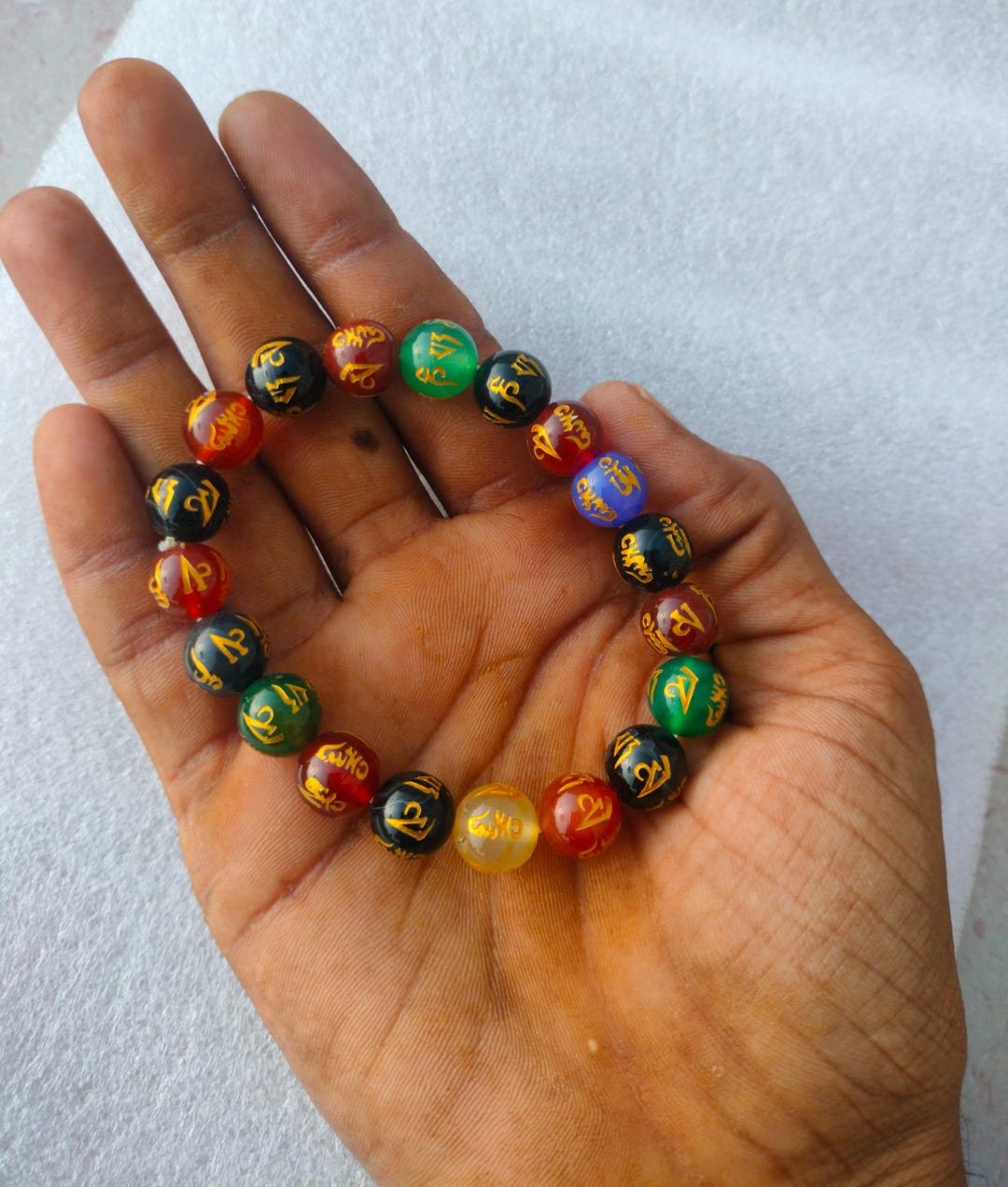 Tibetan Om Mani Padme Hum Bracelet • Adjustable Buddhist Protection ...