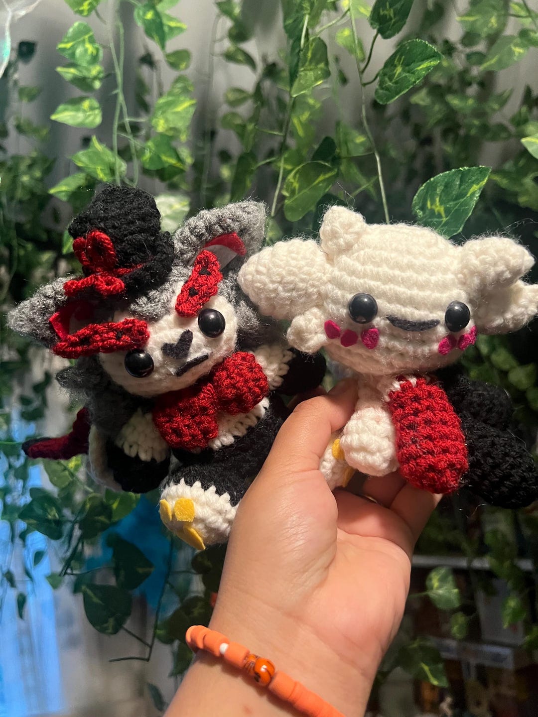 Handmade Hazbin Hotel Husk & Angel | Huskdust | Sitting Amigirumi ...