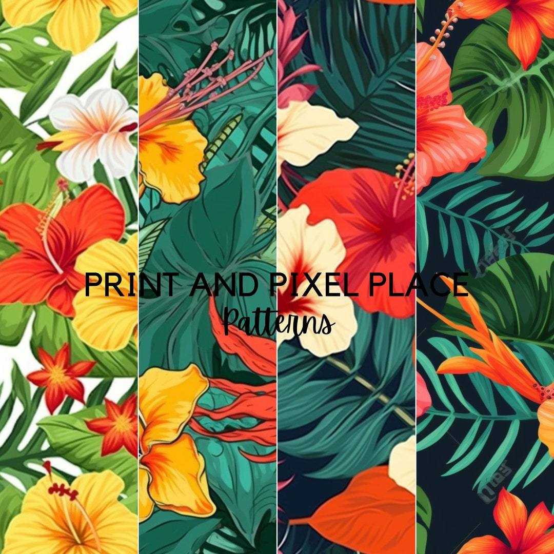 Tropical Flowers Floral Seamless Pattern Repeat Pattern for - Etsy