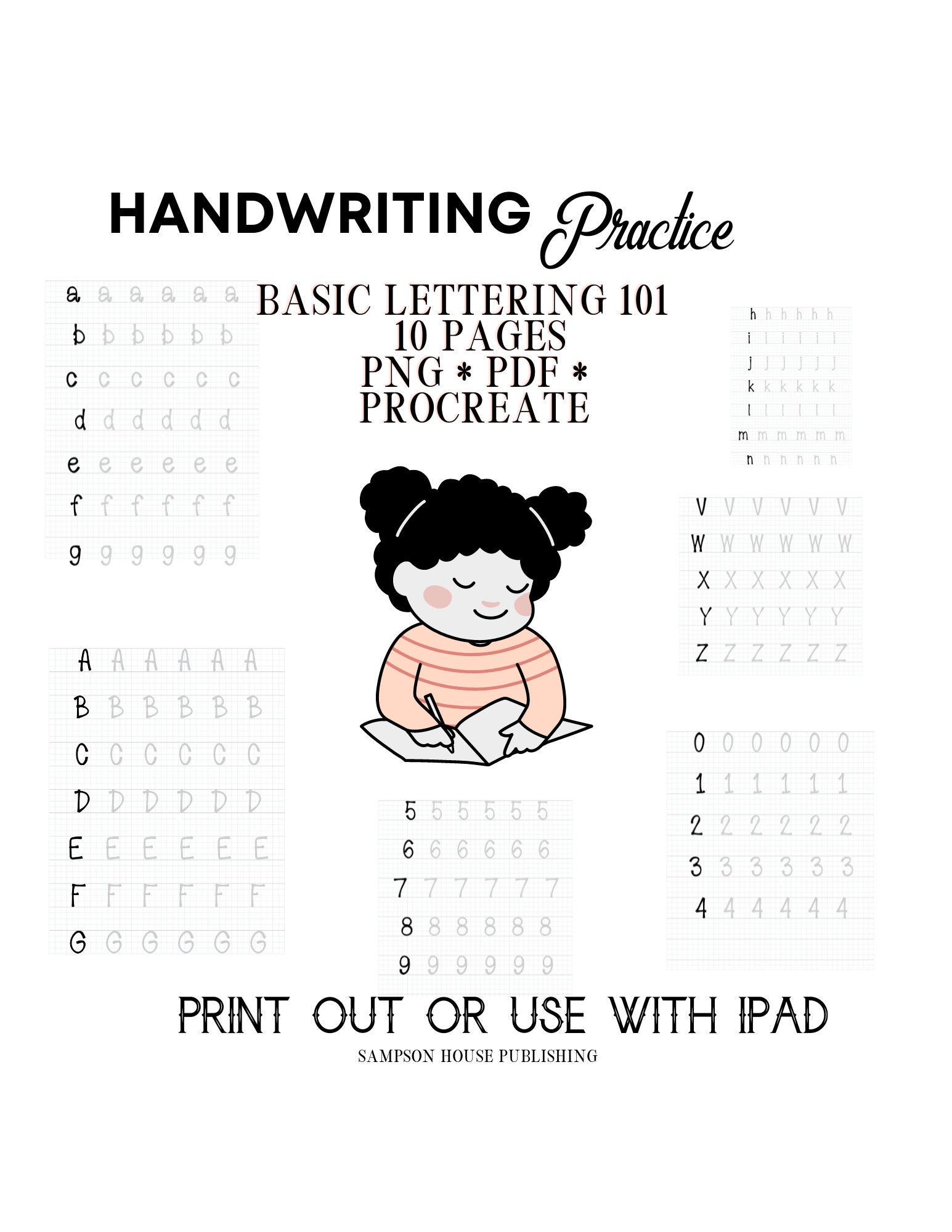 Handwriting 101 Practice Sheets for Kids and Adults PDF Procreate iPad ...