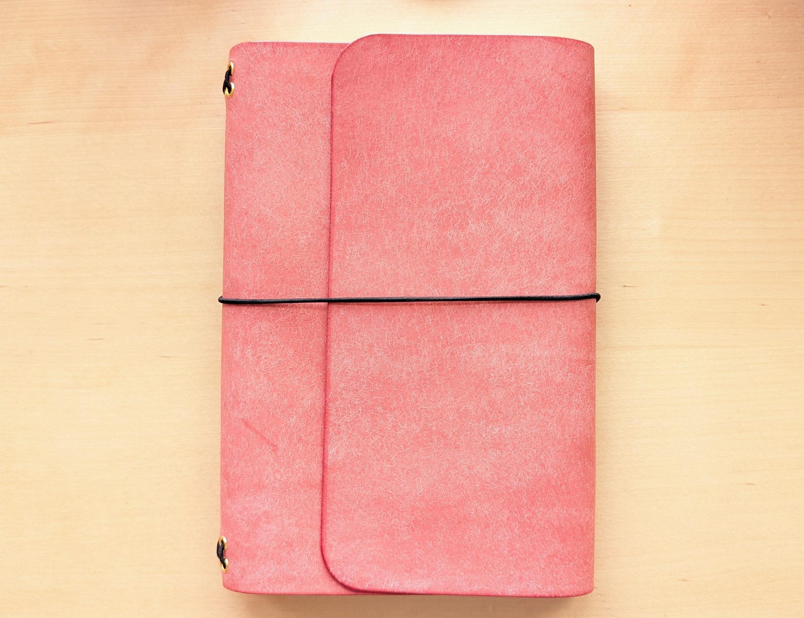 Handmade Pink Italian Leather Travel Notebooks: A5 Trifold/bifold and ...