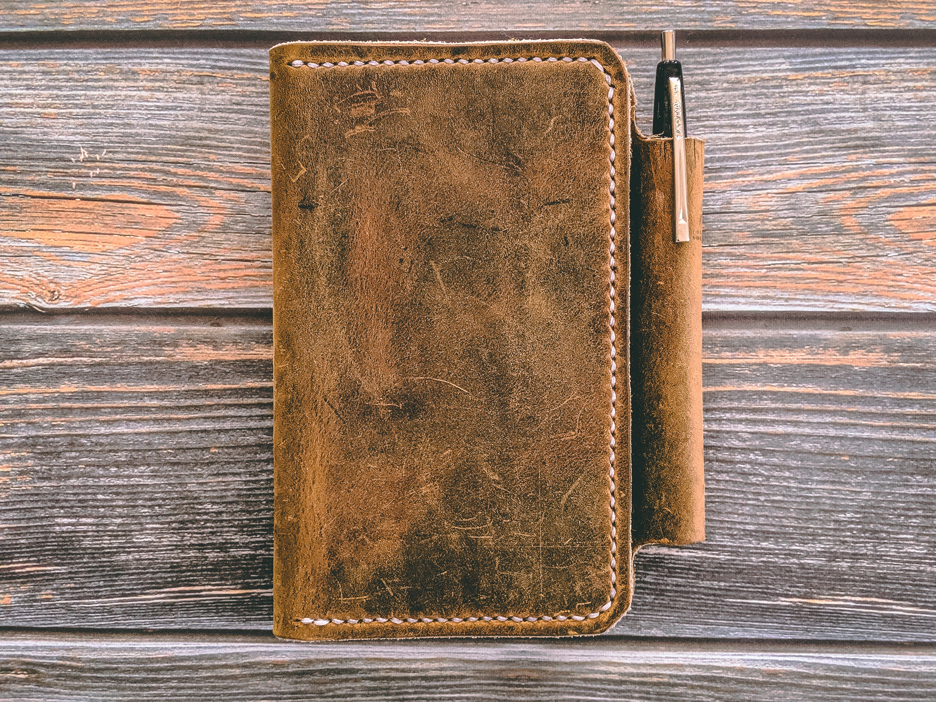 Distressed Leather Deluxe Field Notes Journal Cover | Etsy