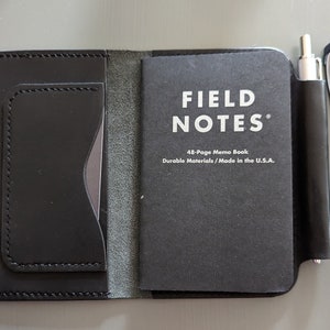 Black Horween Dublin Deluxe Leather Field Notes Cover - Etsy