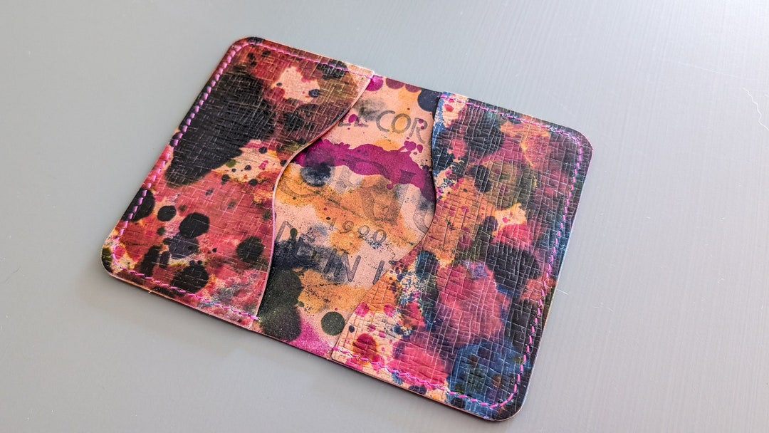 Corium Art Shell Cordovan 2 Pocket Bifold Magenta Heavy Splatter - Etsy