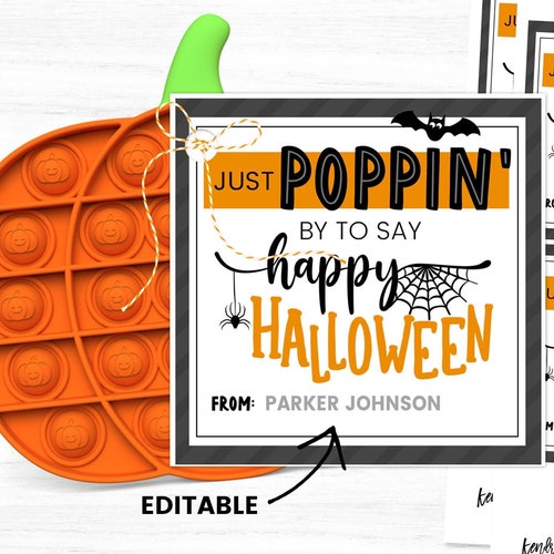 Pop It Halloween Tag Class Halloween Gift Just Poppin By - Etsy