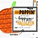 Pop It Halloween Tag, Class Halloween Gift, Just Poppin By, Non Candy ...