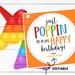 Birthday Pop It Tag Pop It Printable Tag Poppin by to Say | Etsy