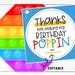 Pop It Birthday Favor, Birthday Pop It Tag, Pop It Birthday Decor ...
