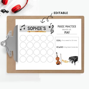 Voice Practice Chart, Printable Practice Log, Violin Practice Tracker ...