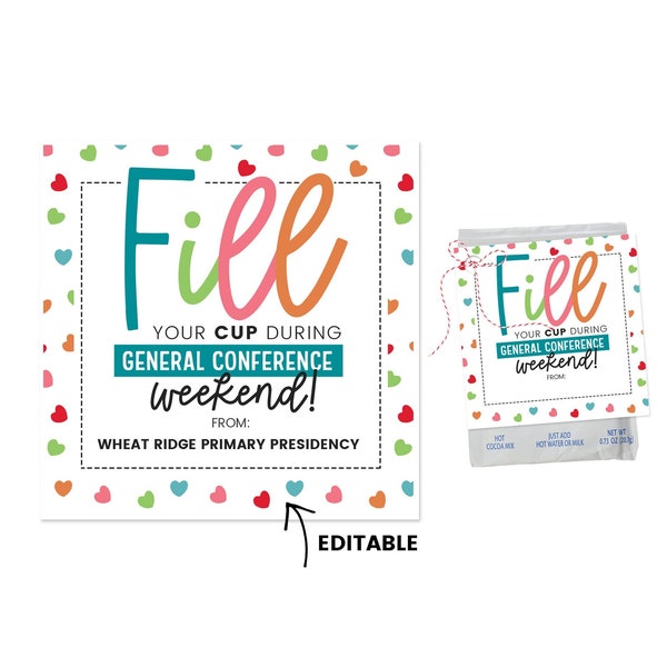 General Conference Treat Tag - Etsy