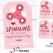 Fidget Spinner Valentines, Valentines Fidget Tag, Valentine's Day Favor ...