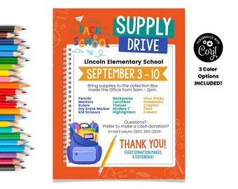 Back to School Supply Drive/fundraiser/donations Flyer Editable ...