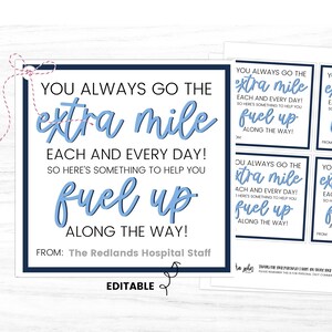 Extra Mile Tag, Employee Appreciation Gift Tags, Staff Thank You Card ...