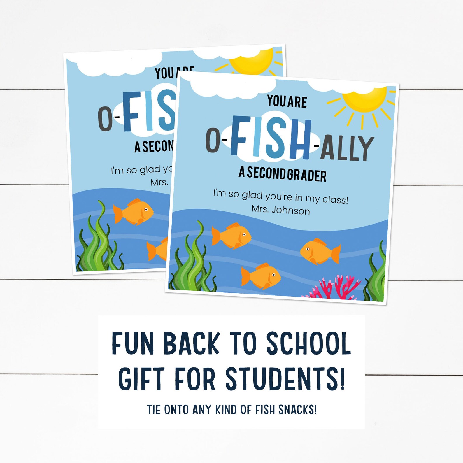 Back To School Gold Fish Tag O-Fish-Ally Back To School | Etsy