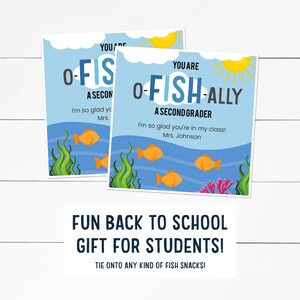 Back To School Gold Fish Tag O-Fish-Ally Back To School | Etsy